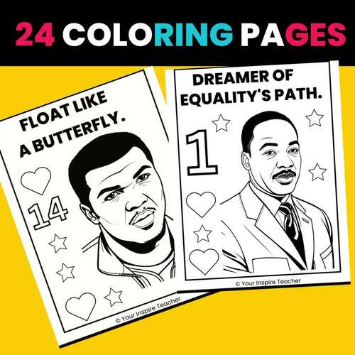 24 Famous Figures In Black History Month Coloring Pages by Your Inspire ...
