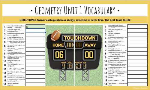 Fall & Football themed Digital Self Checking Intro to Geometry ...