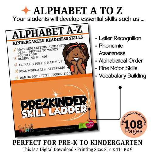 PREK ALPHABET • PREKINDERGARTEN • PRESCHOOL • KINDERGARTEN [Growing Bundle]