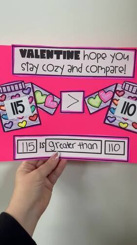 Valentines Day Comparing Number Math Craft by The Teaching Diva Corner