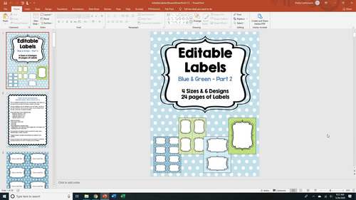 Editable Labels in Calming Blues and Greens Part 2 by Sheila Cantonwine