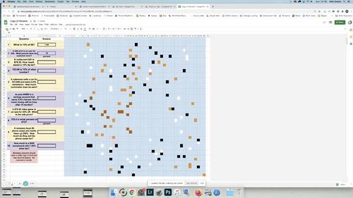 Percent Review Tiger PIXEL ART Distance Learning Google Sheets | TPT
