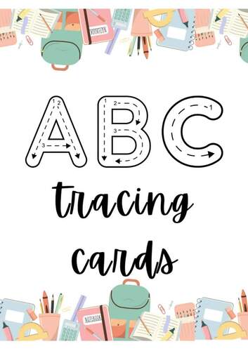 Alphabet Tracing Cards Worksheets Binder by Finance Curriculum Hub