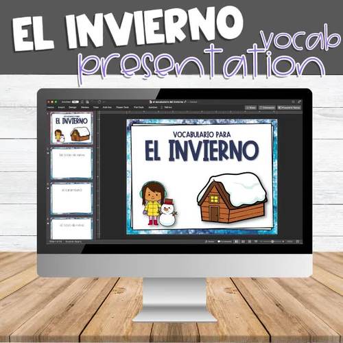 el invierno Vocab Powerpoint with Pictures | Winter Terms by Senorita ...