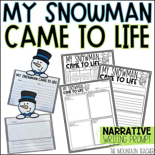 Snowman Writing Template and Craft | Fun Winter Bulletin Board for December