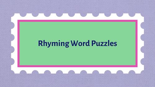 Rhyming Words Picture Cards Puzzles by Rena Readhead | TPT