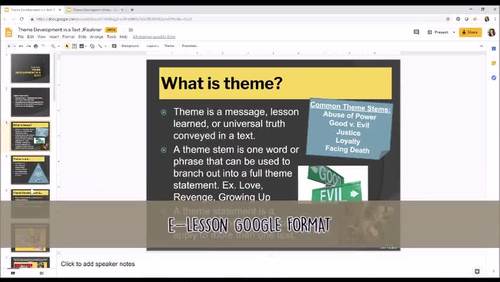 Theme Development Lesson, Complete Teaching Pack by Julie Faulkner