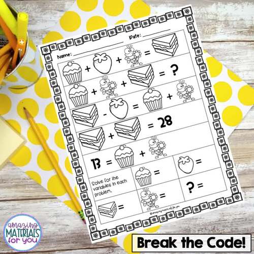 Crack the Code Algebraic Thinking Logic Puzzles May Spring | TPT