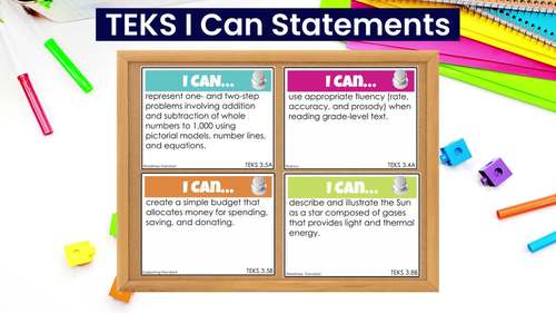 3rd Grade TEKS I Can Statements Bundle ⭐ Editable TEKS Posters | TpT