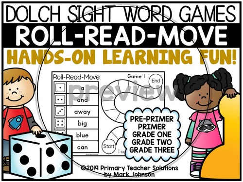 Dolch Sight Words: Roll-Read-Move Partner Games | TPT