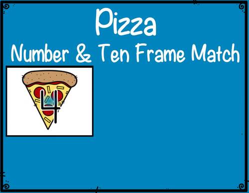 Pizza Themed 0-25 Number, Ten Frame & Number Word Match | TPT