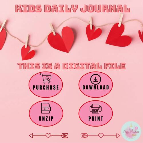 Valentine's Day Kids Daily Journal by suzyteacherstore | TPT