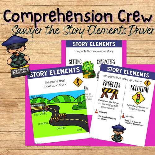 Story Elements Lesson & Activities- Comprehension Crew by Lessons By ...