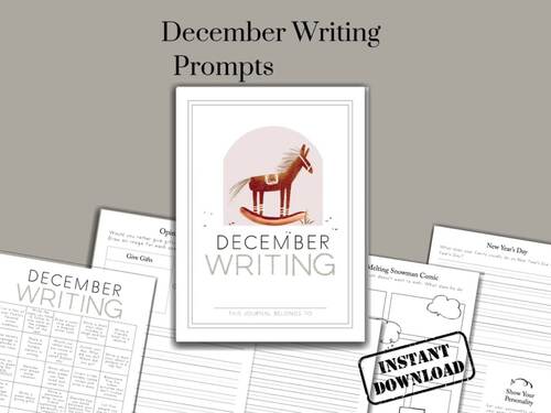 December Creative Writing Prompts Journal | Winter ELA | 2nd, 3rd, 4th, 5th