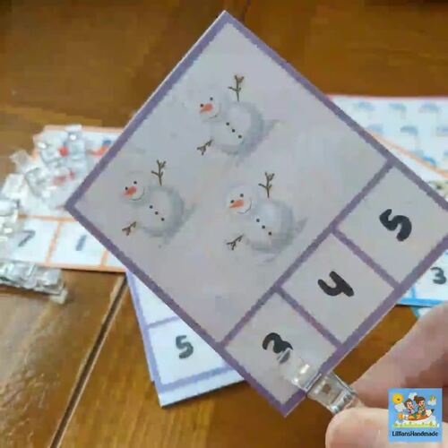 Winter Themed Counting Clip Cards Set | 12 Cards for Numbers 1-10