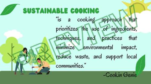 Cooking Sustainability Project | FCS, FACS, CTE, Arbor Day, PBL | TPT