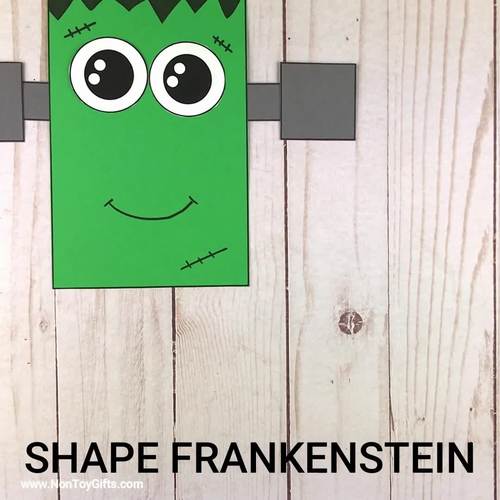 Shape Frankenstein Craft - 2D Shape Halloween Craft - Halloween Math Craft