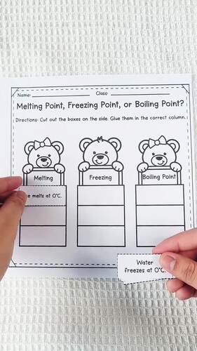Phases of Matter: Melting, Freezing, and Boiling Point – Cut and Paste
