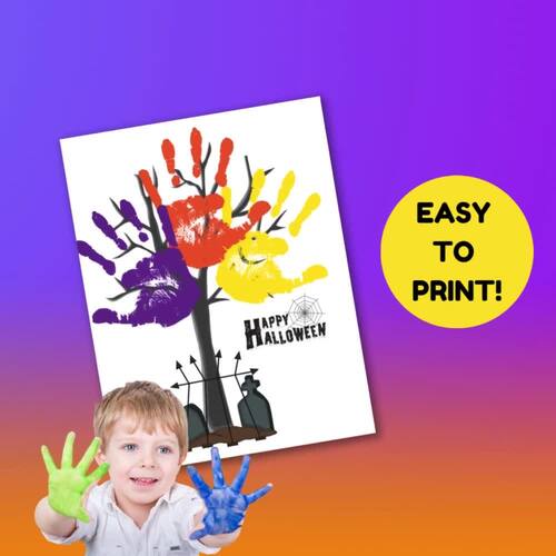 Halloween Handprint Craft Template | Halloween Craft | Halloween Activities