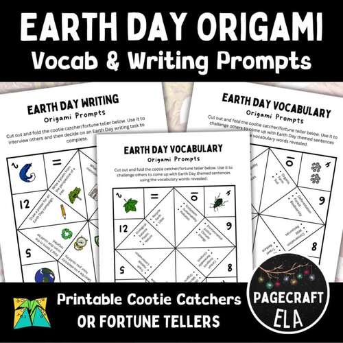 Earth Day Writing and Vocabulary Prompts Cootie Catcher Pack by ...