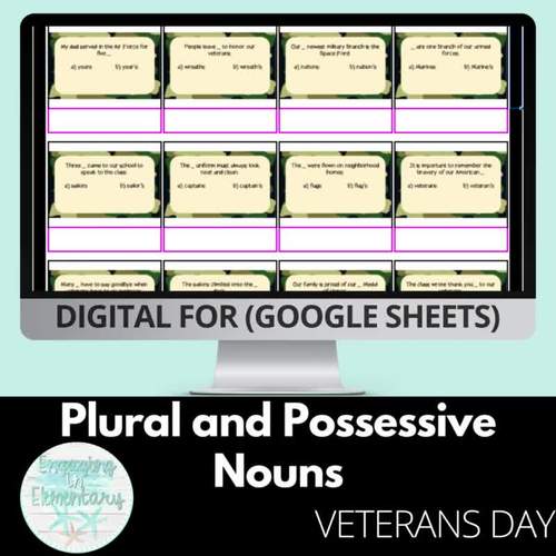 Plural & Possessive Nouns - Digital for Google Sheets by Engaging in ...