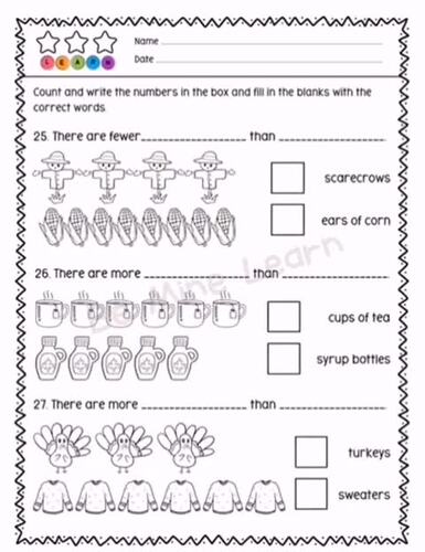 Comparing Numbers with Pictures | More or Less | K.-Grade 1 by Be Mine ...