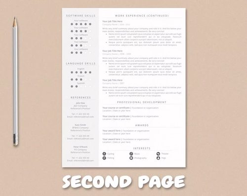 PROFESSIONAL CV TEMPLATE For MS Word | One Page Resume + Two Page Resume
