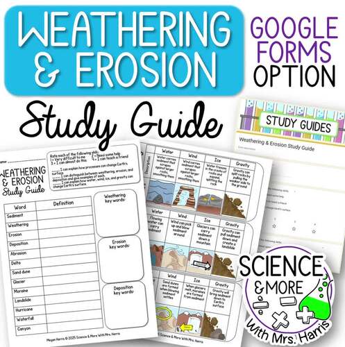 Weathering, Erosion, Deposition Review & Study Guide (Print & Digital)