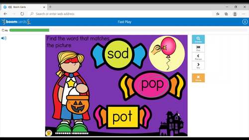 Halloween CVC Words Short Vowel O Word Reading Boom Cards™ by Crown Daisy