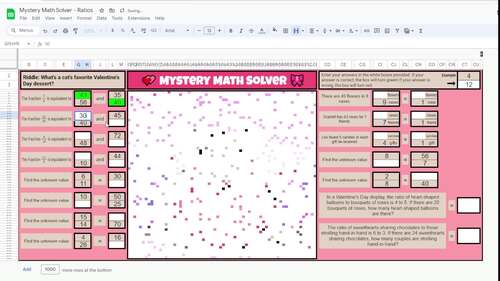 Valentine's Day - Ratios - Digital Math Activity - Pixel Art | TPT