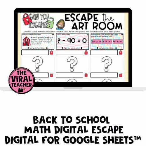 2nd Grade Back to School Digital Escape Room Math Activity for Google ...