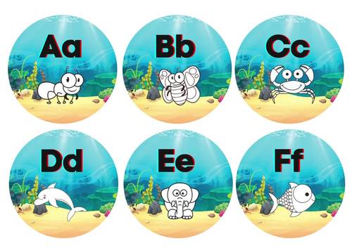 A-Z Alphabets (Ocean Theme) Flash cards | Bulletin Board by Dishan ...