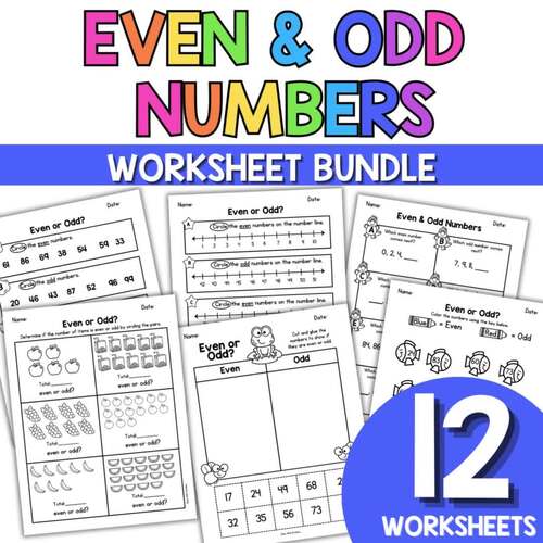 Even or Odd Worksheets Packet | Number Sense Place Value Math Center ...