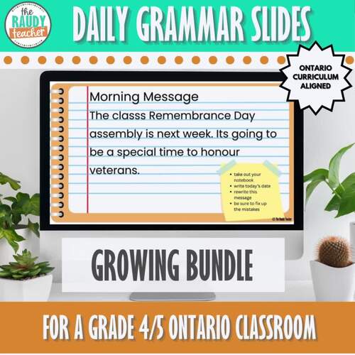 Grade 4 5 Daily Grammar Slides | Whole Year | Growing Bundle | TPT