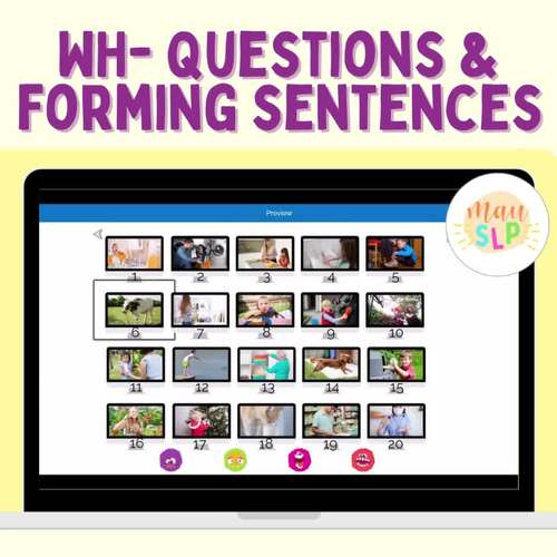 Answering WH Questions and Forming Sentences Real Scenarios Boom Cards™