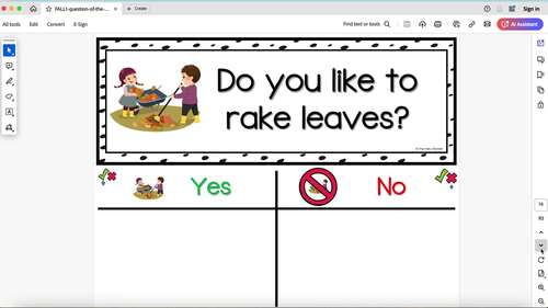 FALL Question of the Day Preschool | Morning Meeting Questions and Graphing