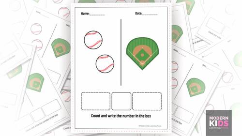 MORE or LESS -Baseball Theme Math Worksheets for Autism Kids | TPT