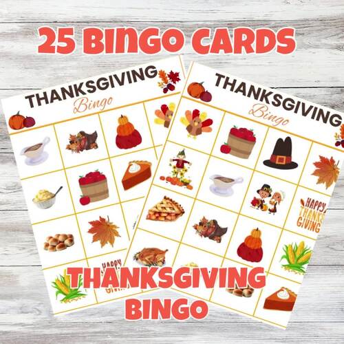 November Fall Autumn Fun Party Thanksgiving Bingo - Printable Turkey Game