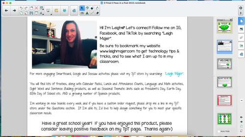 Peas in a Pod - CVC Words - Short Ii - for Smartboard by Leigh Majer