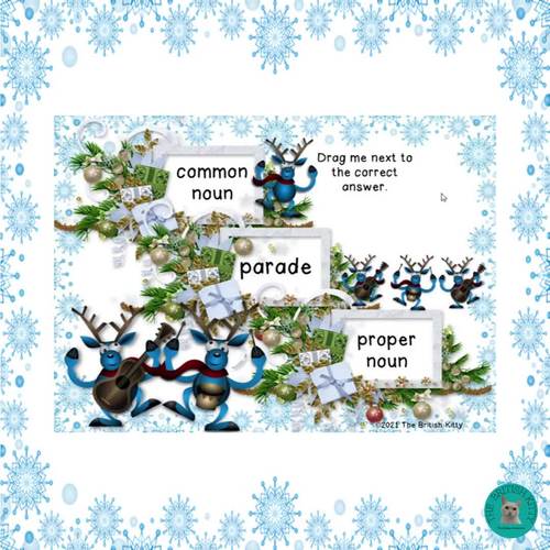 Christmas Dancing Reindeer Common and Proper Nouns Winter Boom Cards™