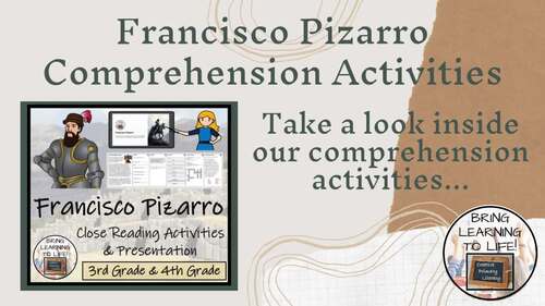 Francisco Pizarro Close Reading Comprehension Activities | 3rd Grade ...