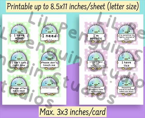 Hidden Disability Cards for Lanyard | Autism Communication, SPED Self ...