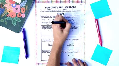 3rd Grade Florida BEST Standards Algebraic Reasoning Math Morning Work ...