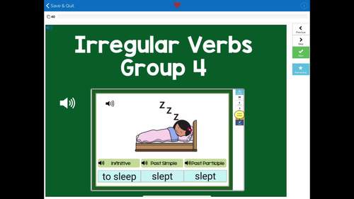 Boom Cards™ – Irregular Verbs - Group 4 - Easy | Audio by GO4IT with Maria