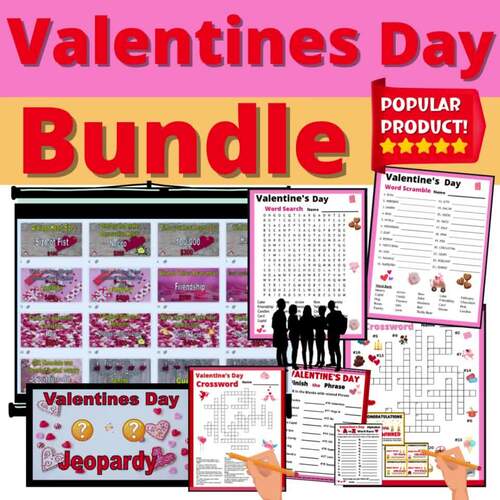 Valentines Day Bundle Activities Resources Trivia Jeopardy Crafts Decor