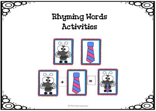 Rhyming Words Center Activities by Pint Size Learners | TPT
