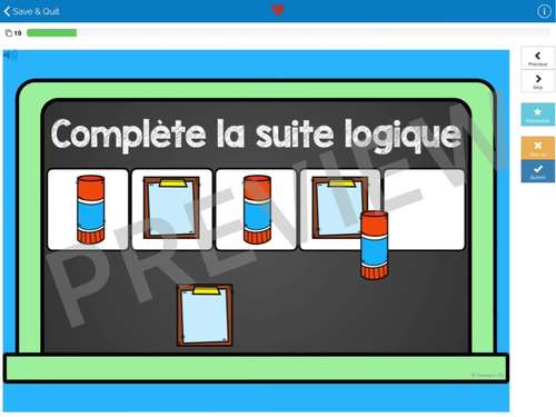 FRENCH Patterns Boom Cards™ Back to School | Les Suites Logiques La Rentrée