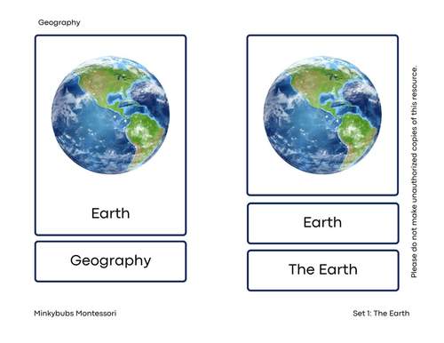 Geography Set 1A Parts of Earth Layer Montessori Nomenclature 3 and 4 ...