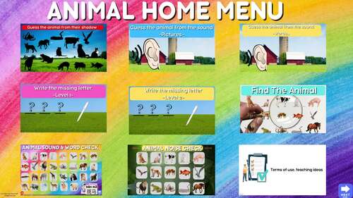 Animal Quiz Interactive PowerPoint-Write, Spell, Read and listen- ESL ...