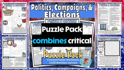 Politics Elections Campaigns Crossword Puzzle Reading Word Search ...